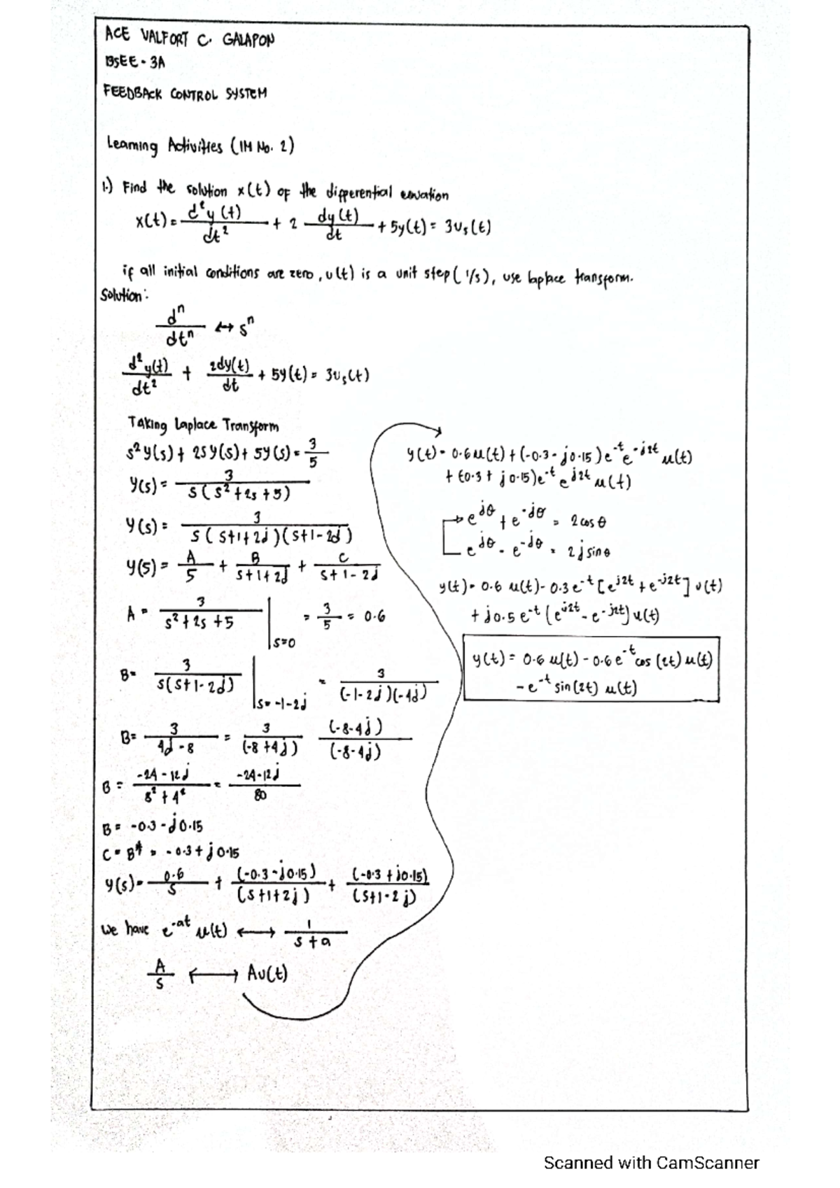 Fcs Im 2 Activities And Assignment On The Subject Feedback Control