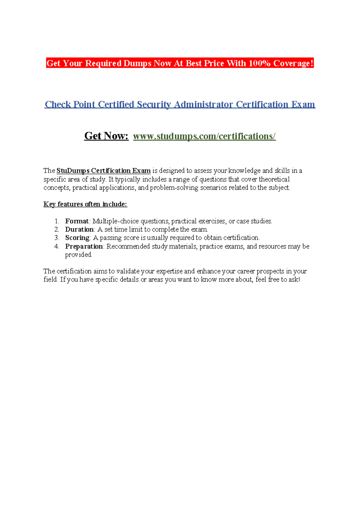 Check Point Certified Security Administrator Certification Exam - Get ...