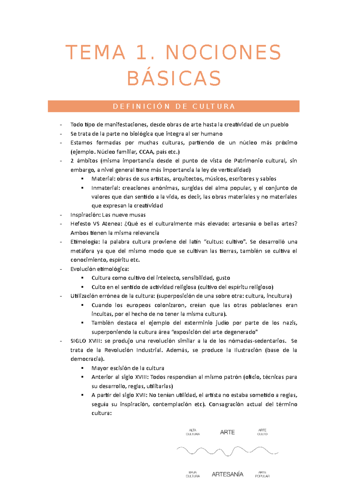 Tema 1. conceptos básicos - TEMA 1. NOCIONES BÁSICAS D E F I N I C I Ó N D E C U LT U R A - Todo ...