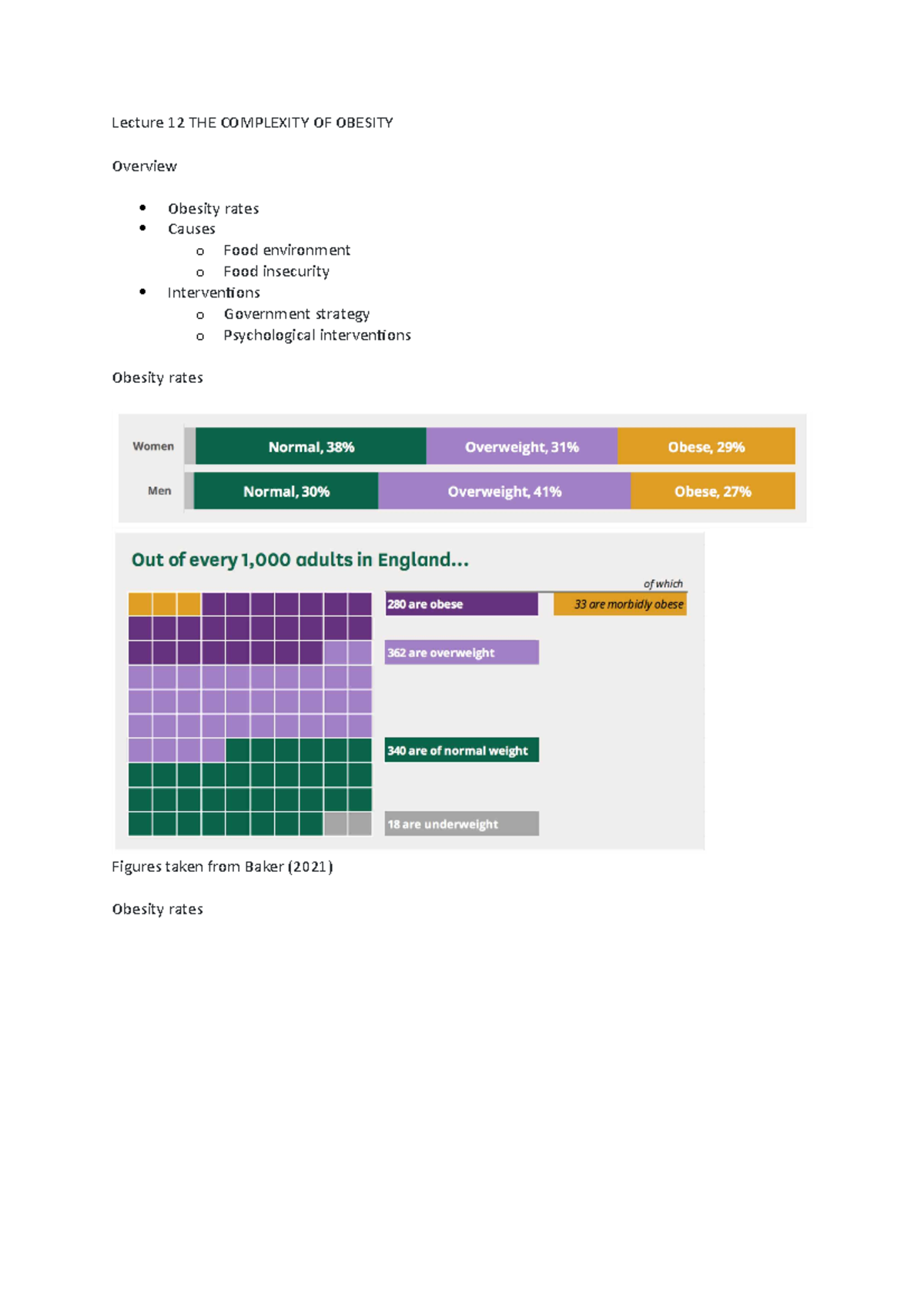 Lecture 12 The complexity of obesity - Lecture 12 THE COMPLEXITY OF ...