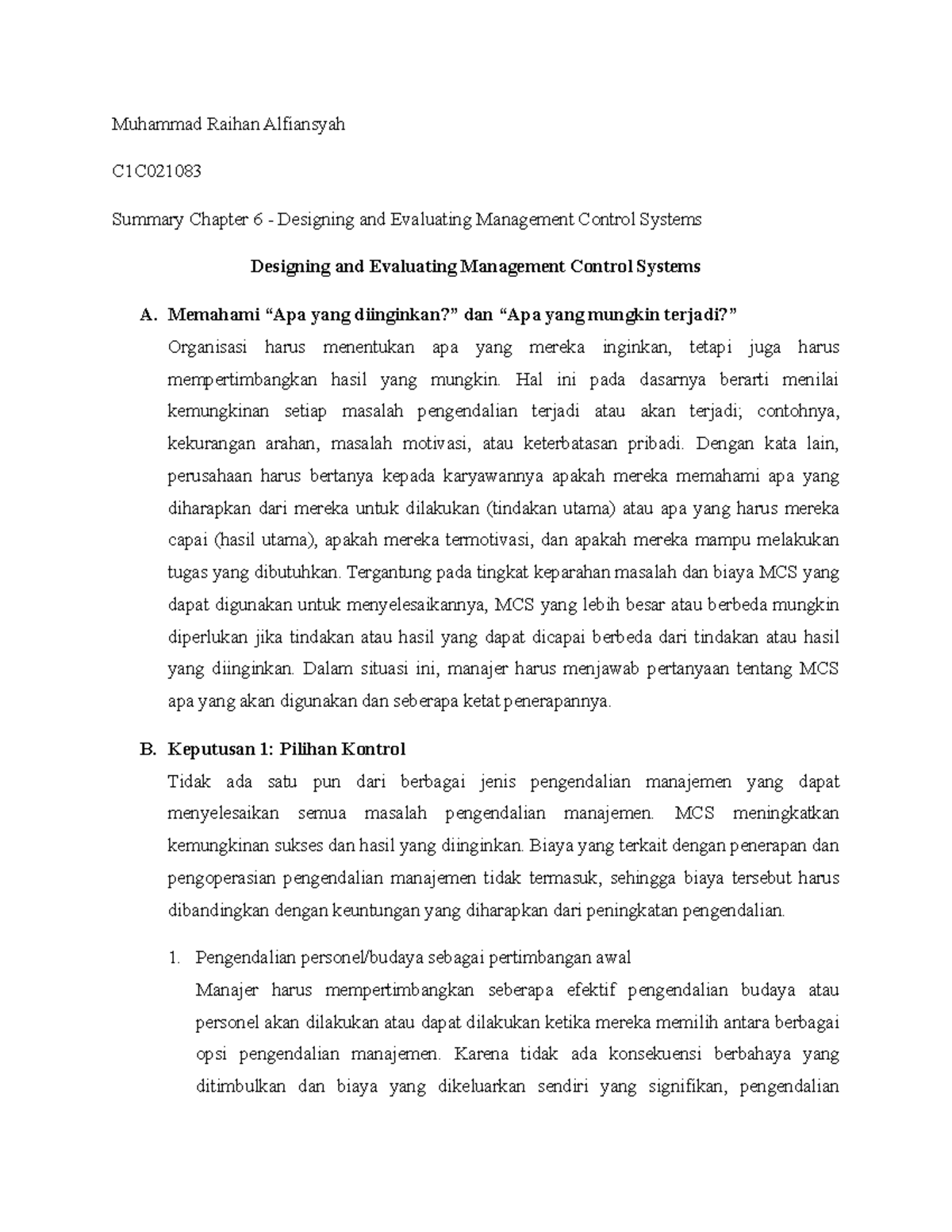Muhammad Raihan Alfiansyah C1CO21083 Resume Chapter 6 - Muhammad Raihan ...