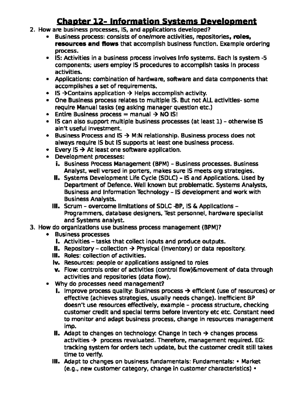 Chp 12 - Notes on Chapter 12(Information System Security) involving ...