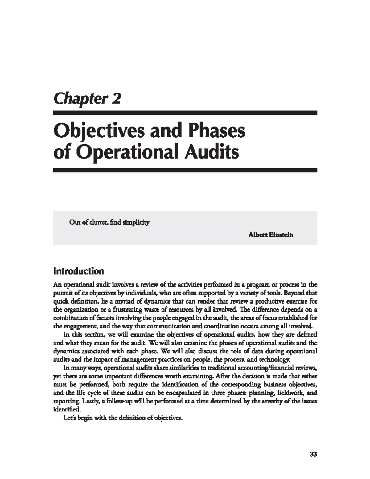 Chapter 2 Objectives and Phases of Operational Audits - Advance Financial Accounting and ...