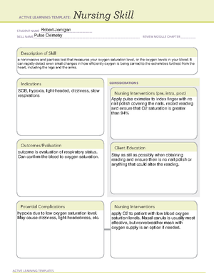 Temperature template - ATI - ACTIVE LEARNING TEMPLATES Nursing Skill ...
