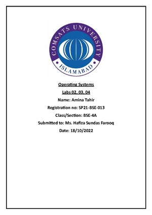 Operating Systems - CSC322 - CUI - Studocu