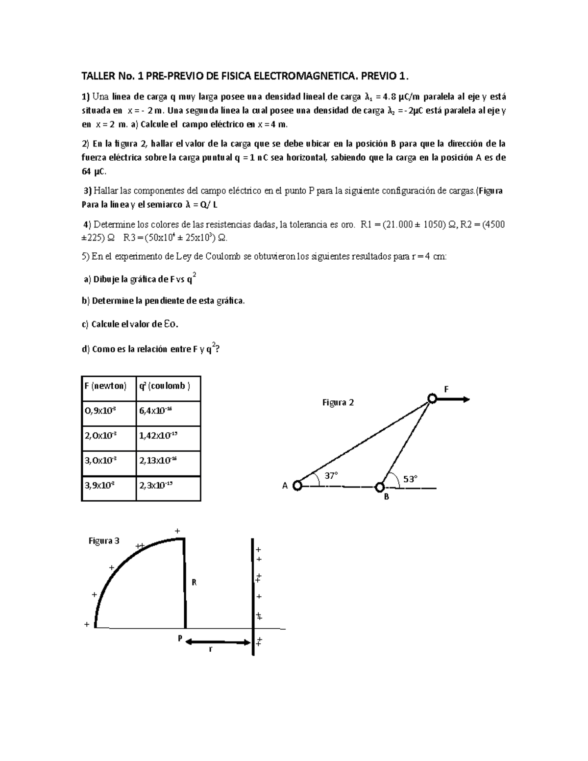 Taller No1 (1)para repasar y ver ejercicios - TALLER No. 1 PRE-PREVIO ...