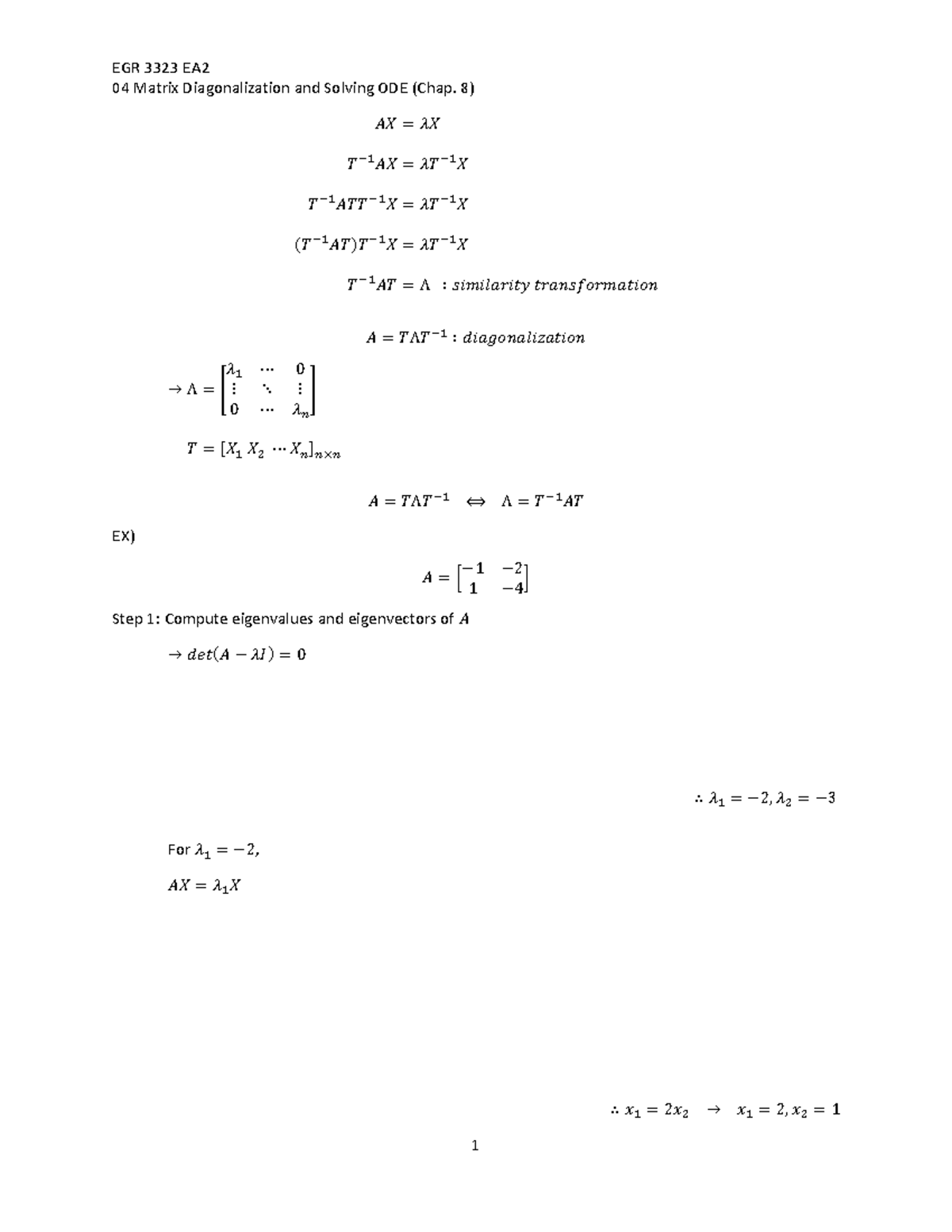 C04 Matrix Diagonalization (Chap. 8) - 04 Matrix Diagonalization and ...