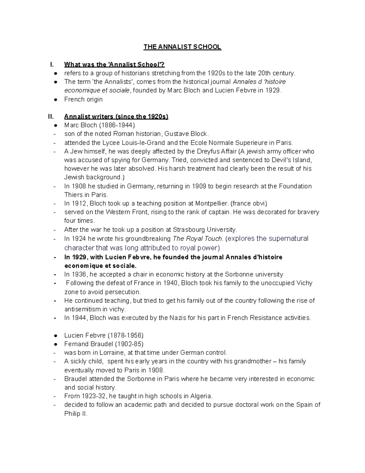 Annalist Annales School - THE ANNALIST SCHOOL I. What was the 'Annalist ...