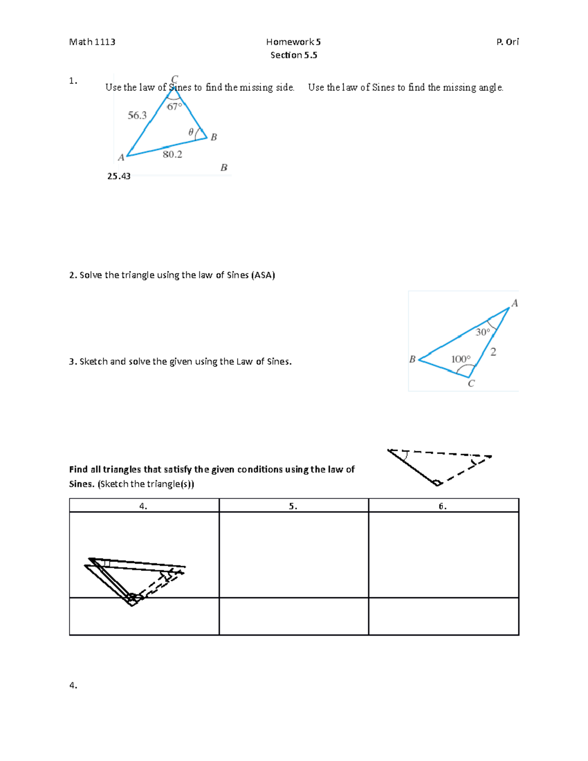 Homework 5 Solutions - sol - Math 1113 Homework 5 P. Ori Section 5. 1 ...