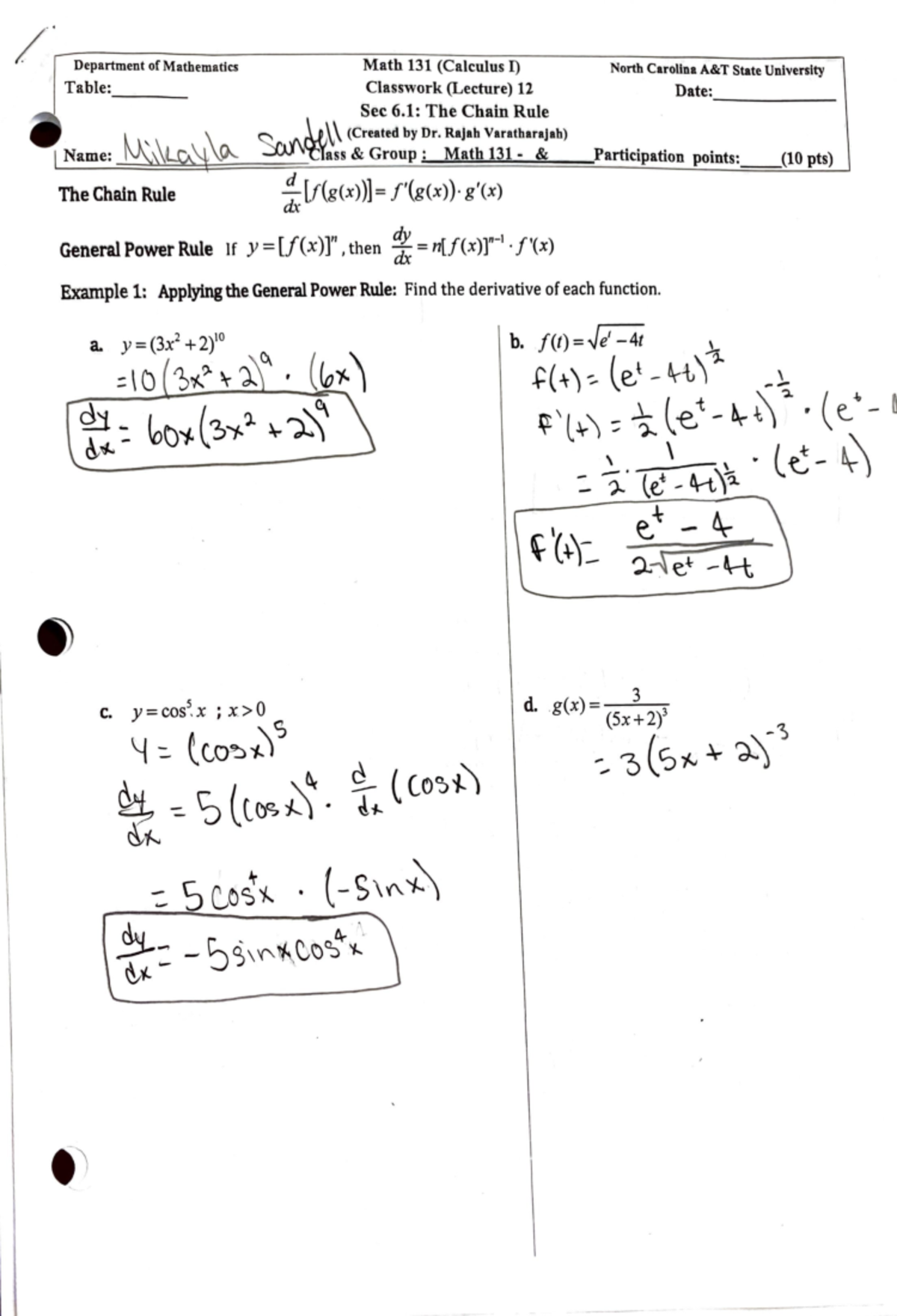 6.1 The Chain Rule - /. .r-::D:-ep-artm- en-t -:of:-M-ath- e-ma-ti' cs ...