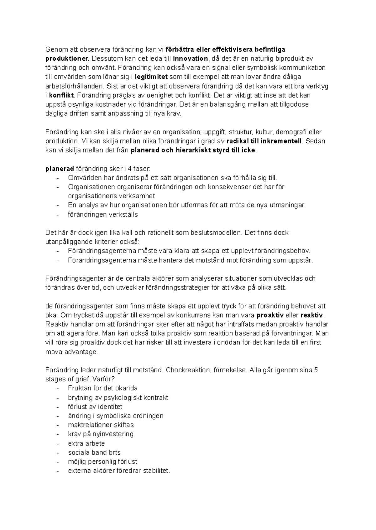 Kapitel 11, Förändring av organisationer - Genom att observera ...