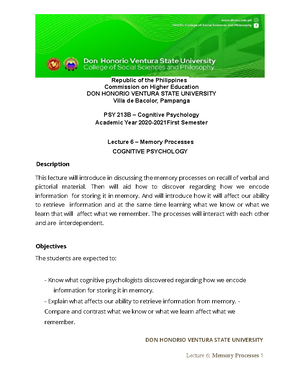 Lecture 5 Memory Models and Research Methods - Republic of the ...