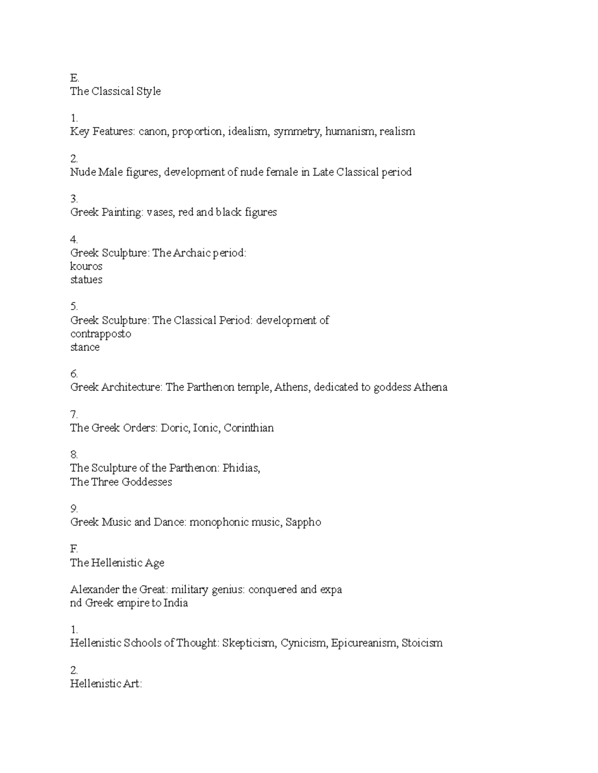 Chapter 2 Part 2 - extra information of greeks - E. The Classical Style ...