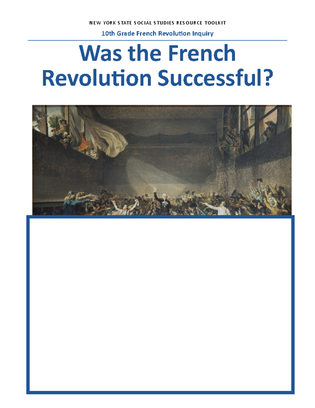 New York 10 French Revolution - 10th Grade French Revolution Inquiry ...