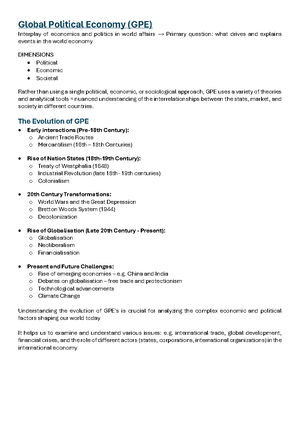 Political Science 242 A1 Notes - POL 242: Political development ...