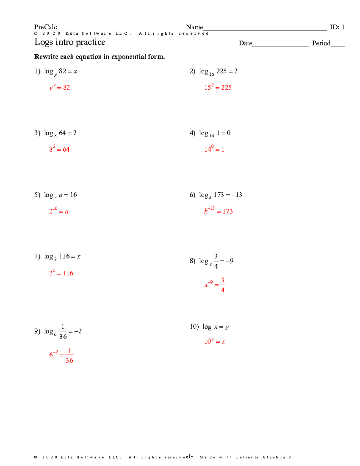 Logs intro practice Answers - ©o G 2 X 0 C 2 R 0 v [Knu\tZaL ...