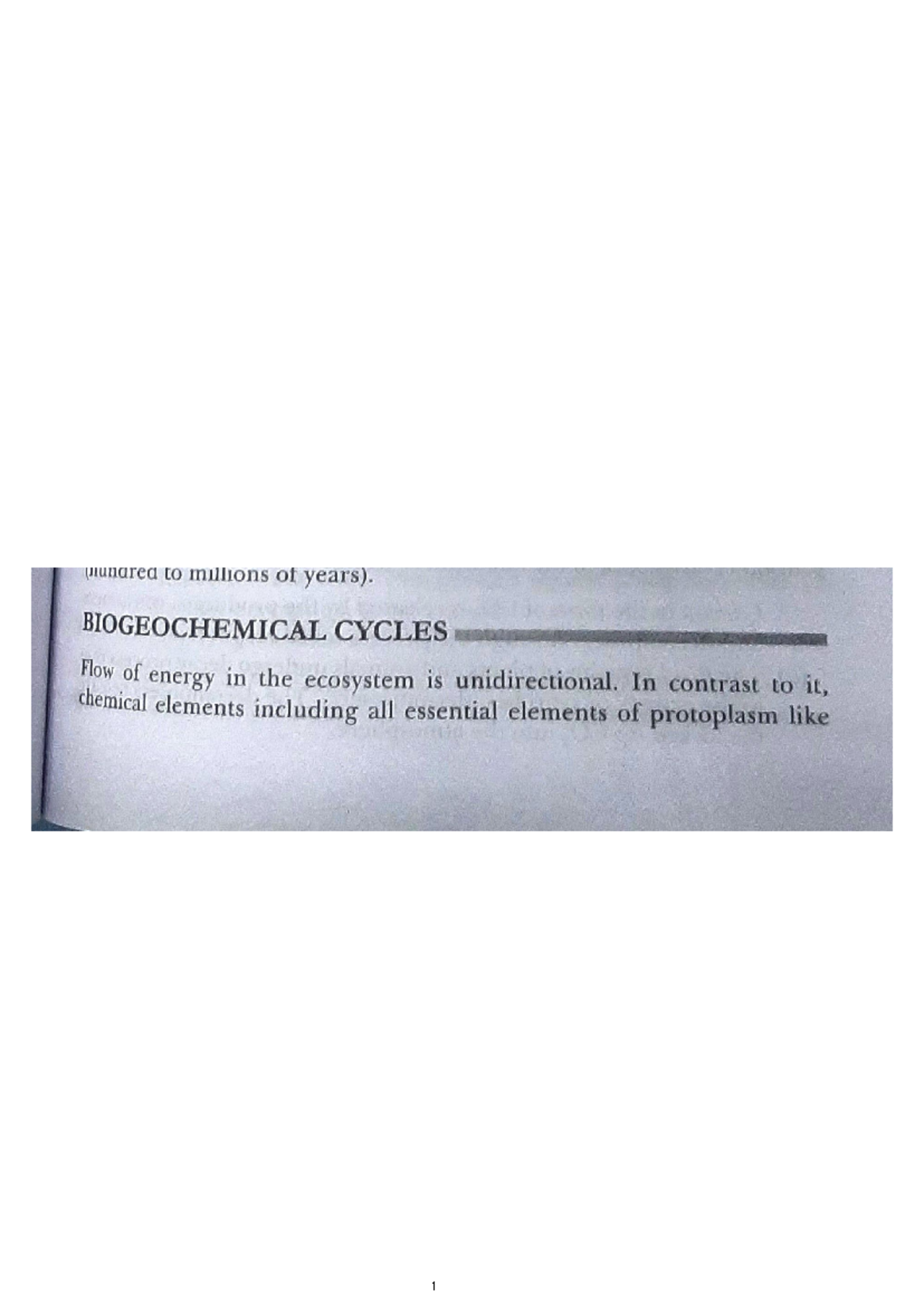 Bio geochemical Cycles - (uunarea to millions of years). BIOGEOCHEMICAL ...