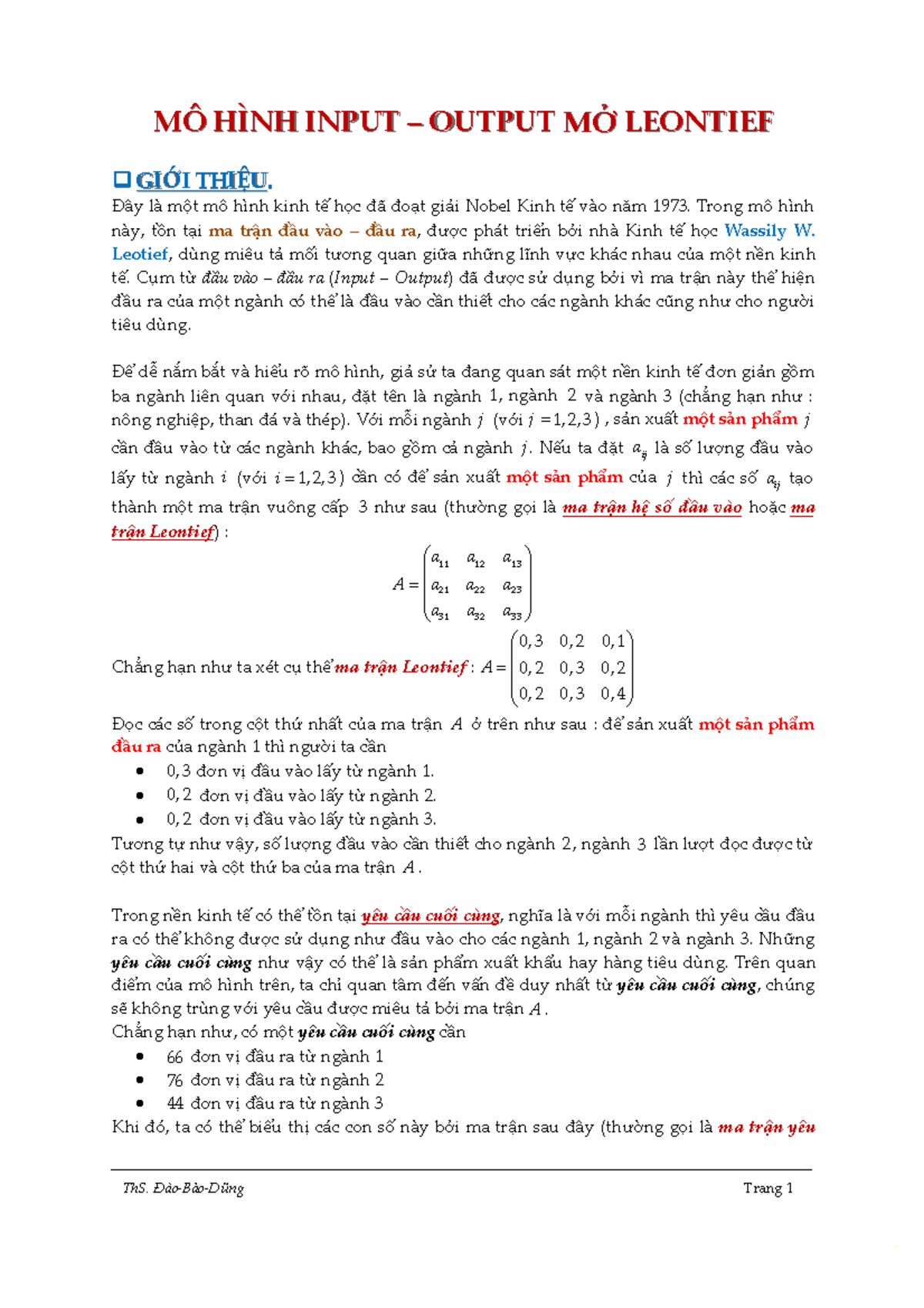 Mo-hinh-input-output-mo-leontief compress - MMÔÔ - Studocu