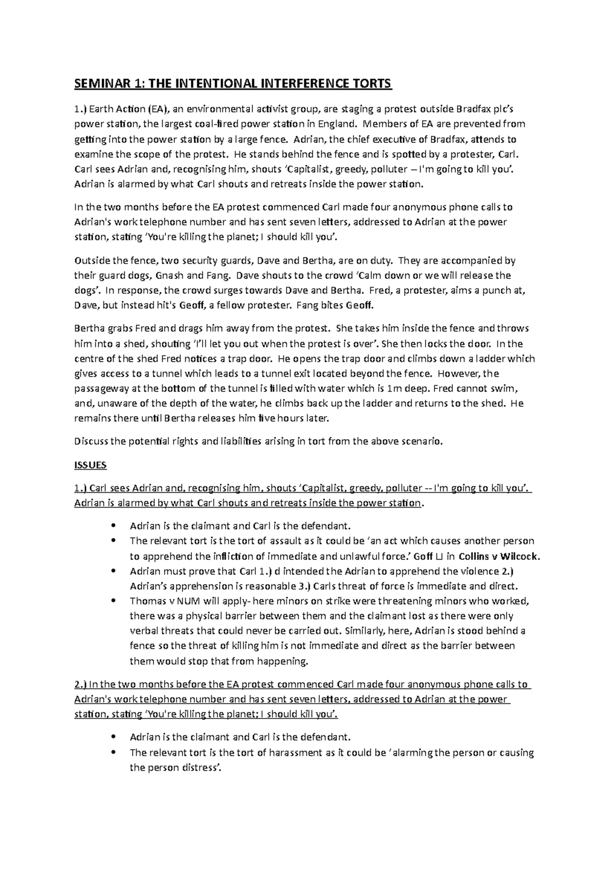 Seminar Questions and Answers. - SEMINAR 1: THE INTENTIONAL ...