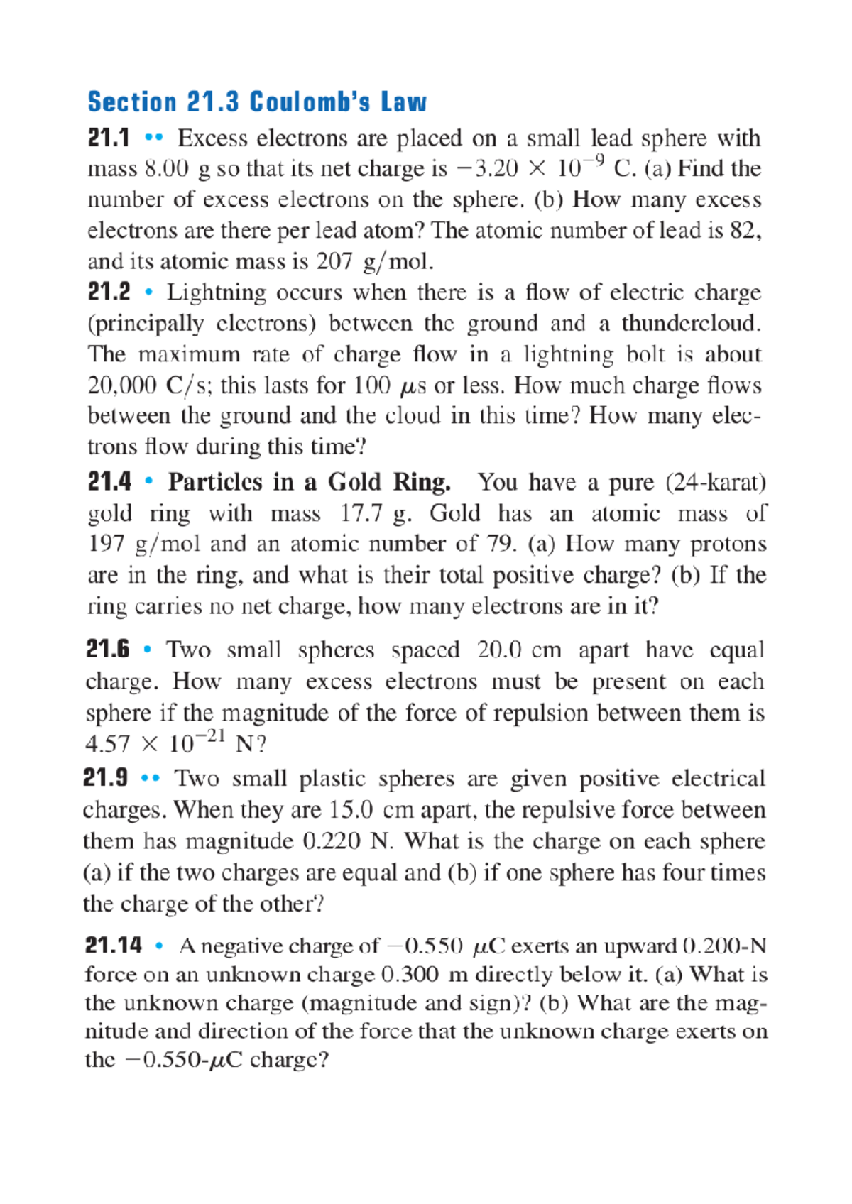 Tut1 Extra Questions - Section 21 Law 21 Excess electrons are placed on ...