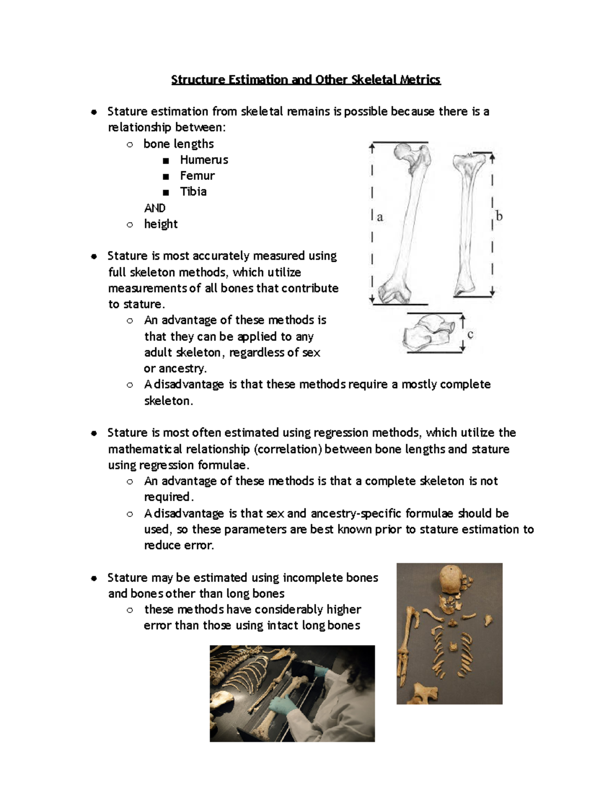 Structure Estimation And Other Skeletal Metrics An Advantage Of These Methods Is That They Can