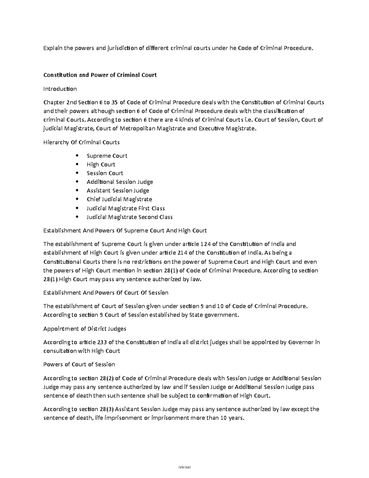 Crpc imp questions - Llb 3 years - KSLU - Studocu