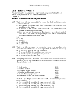 Accounting - Tutorial 2 Questions Week 4 - Tutorial 2 Questions Week 4 ...