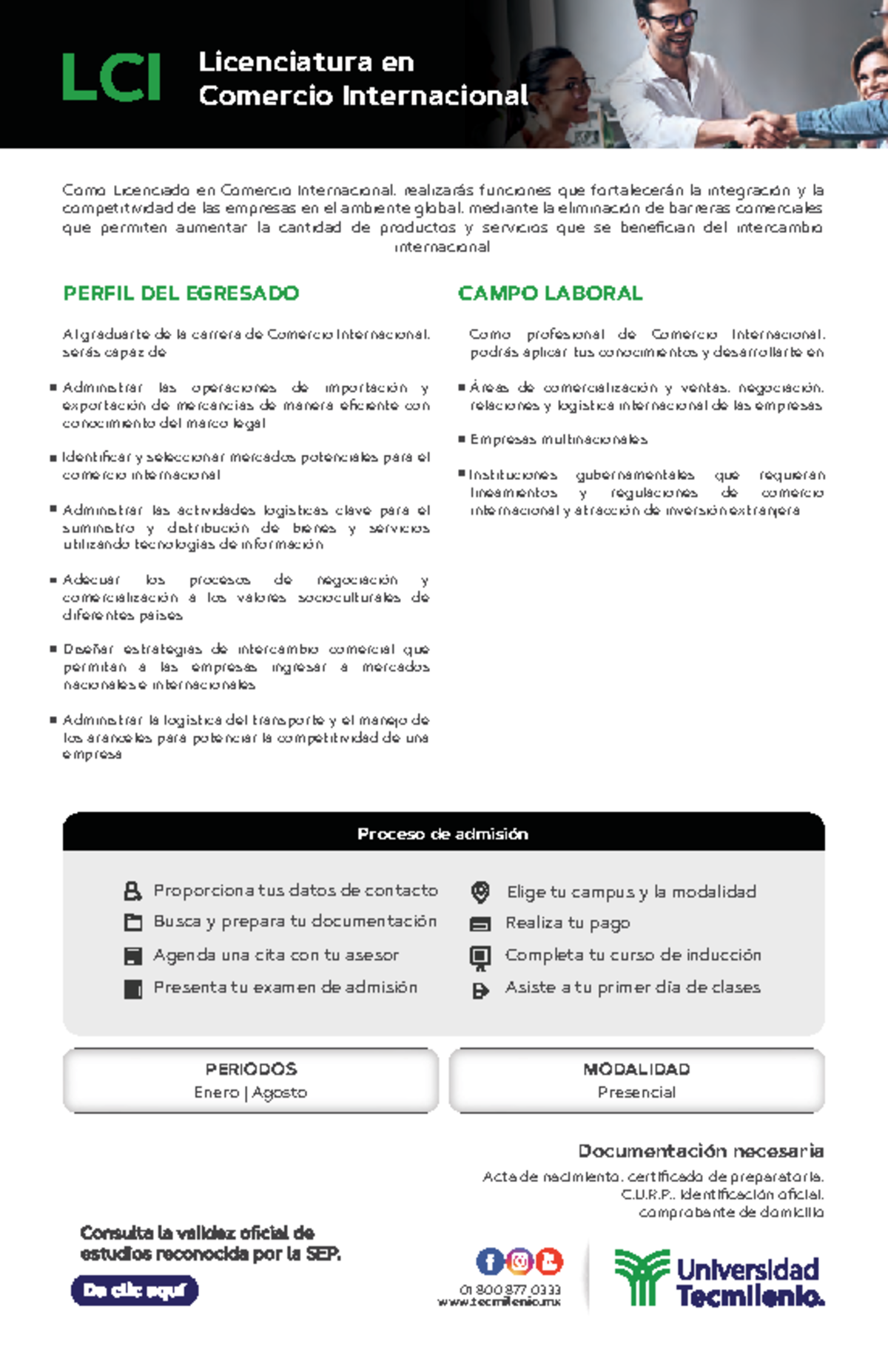 LCI - Licenciatura en Comercio internacional - Digital - ####### 01 800 ...
