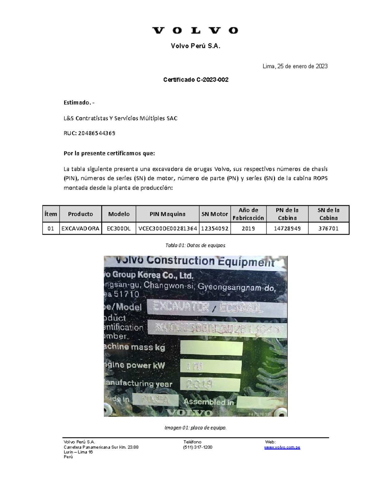 C-2023-002 ROPS FOPS EC300DL - 281364 L&S Contratistas y Servicios ...