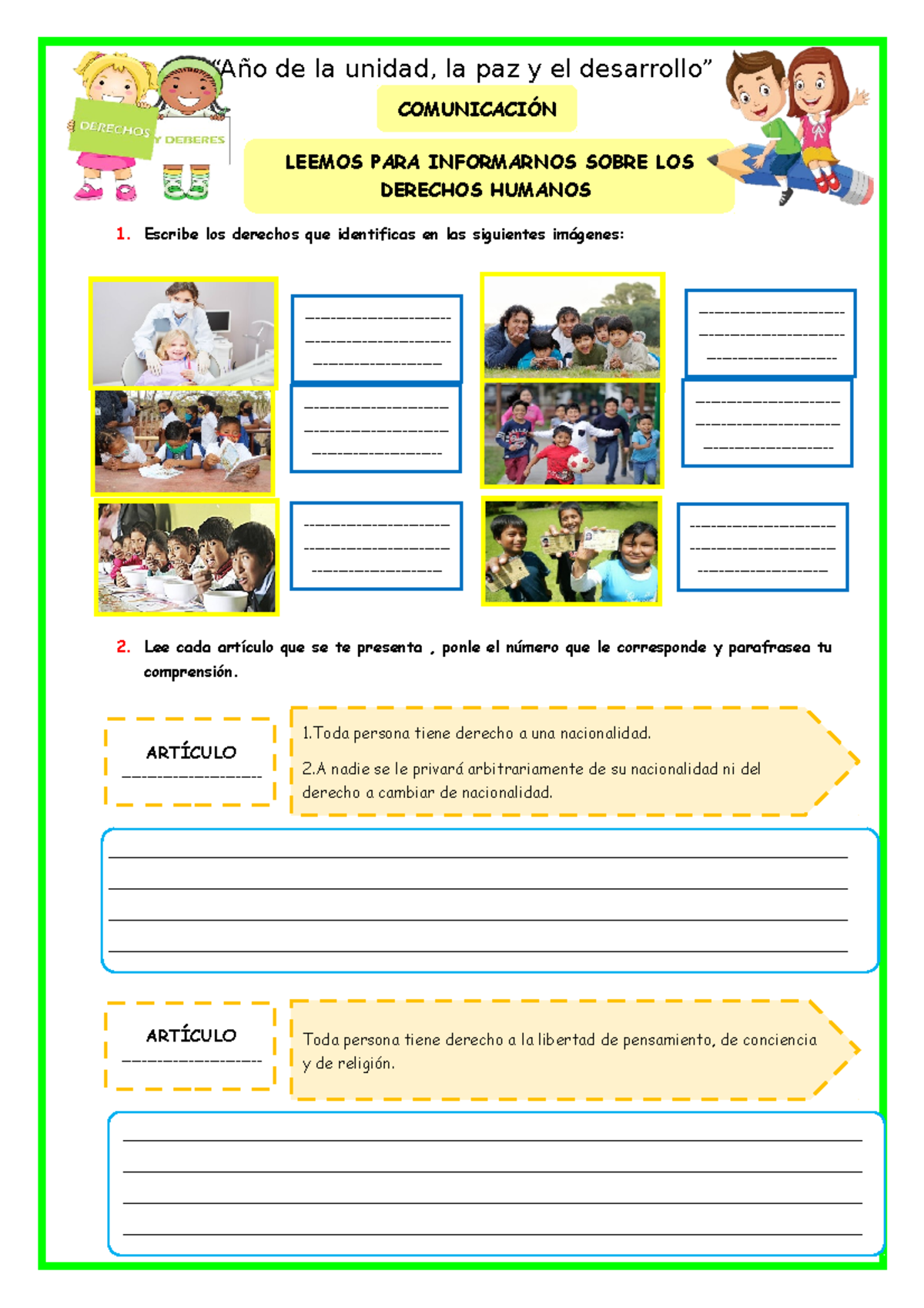 Ficha-JUEV-PL- Leemos PARA Informarnos Sobre LOS Derechos Humanos ...