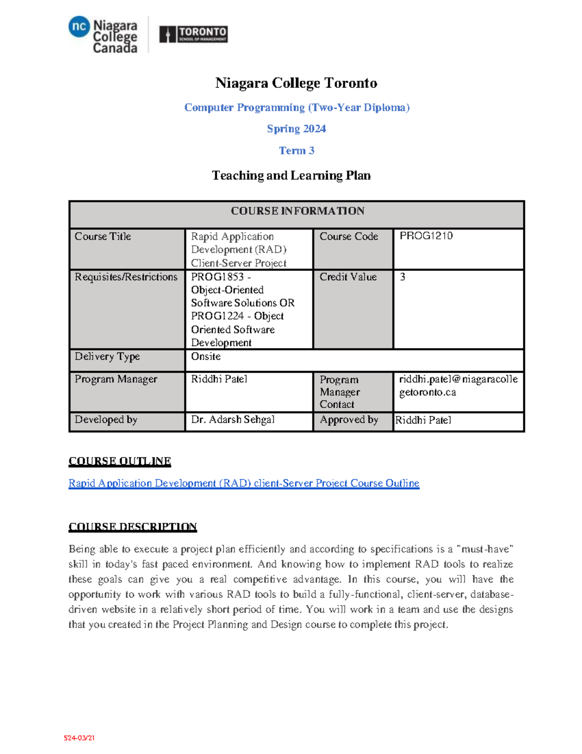 03.TLP PROG1210 Rapid Application Development (RAD) Client-Server ...