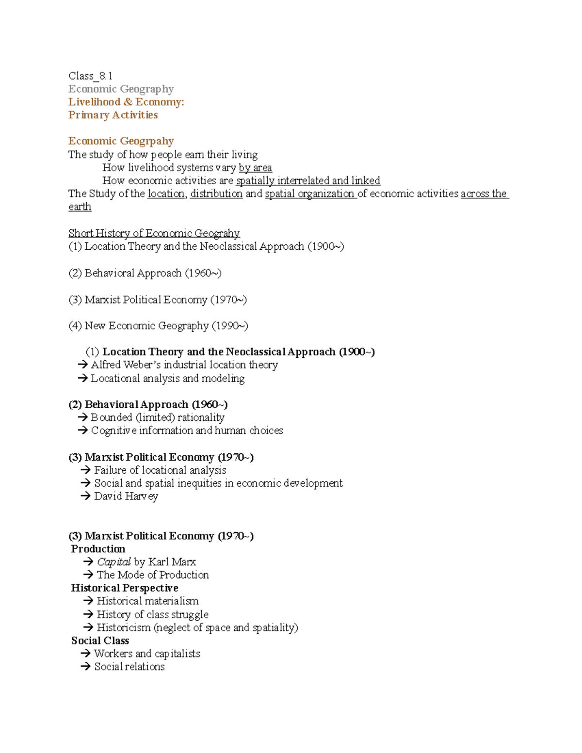Chapter 8 human geography - Class_8 Economic Geography Livelihood ...