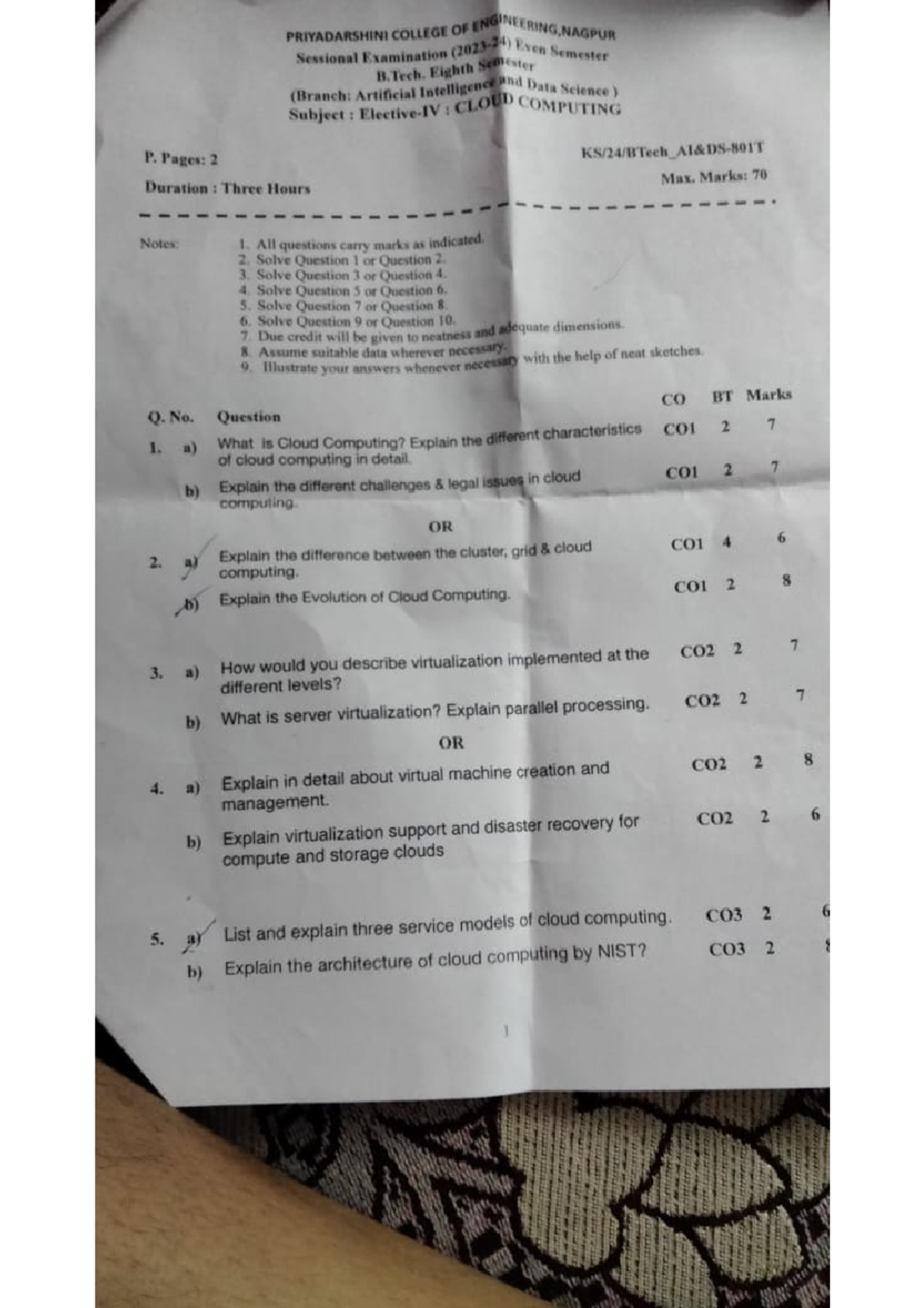 Cloud Computing papers - Computer Science Engineering - Studocu