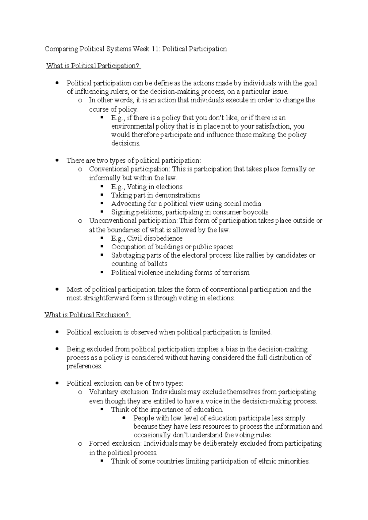CPS Week 11 - Comparing Political Systems (4SSPP103) - Edit - Comparing ...