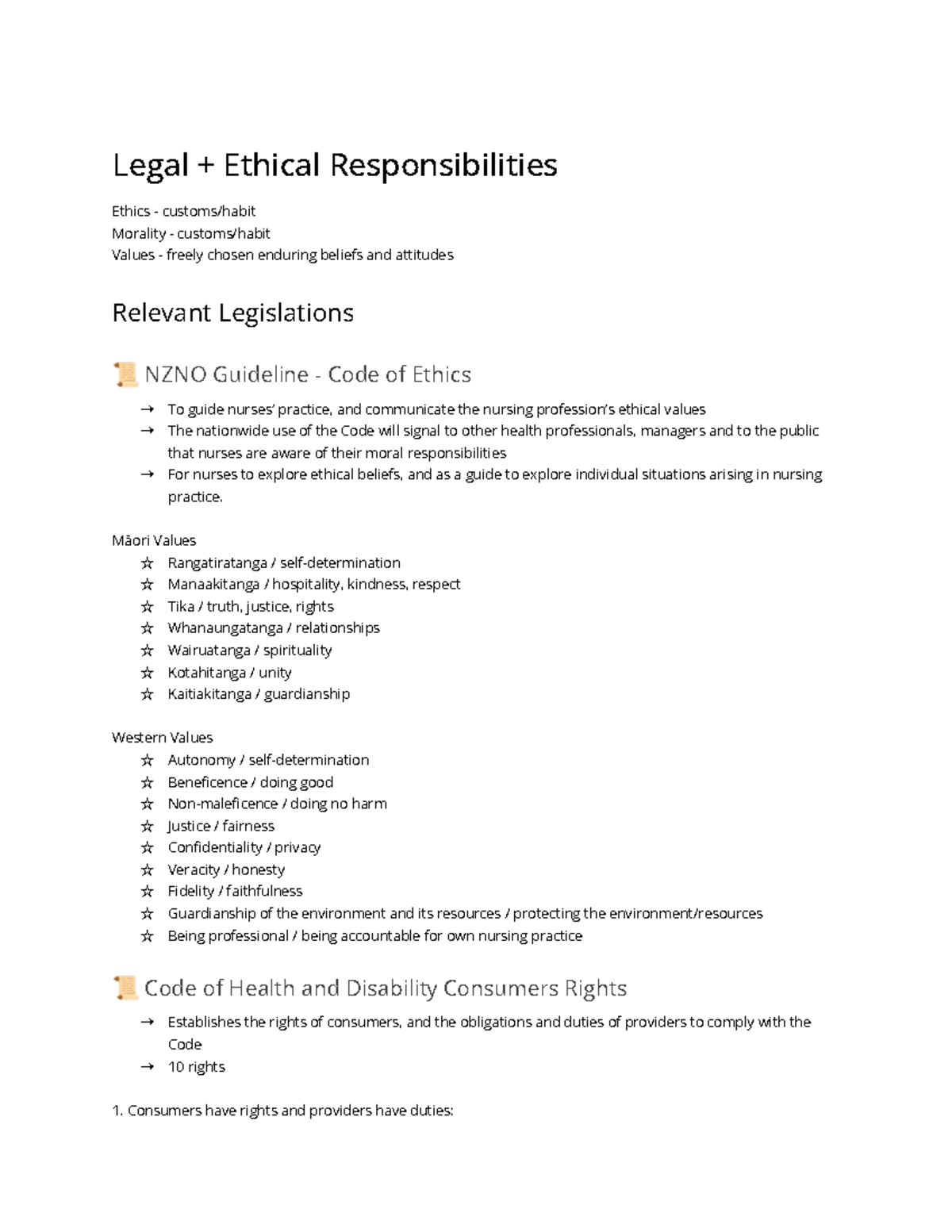 State revision - study - Legal + Ethical Responsibilities Ethics ...