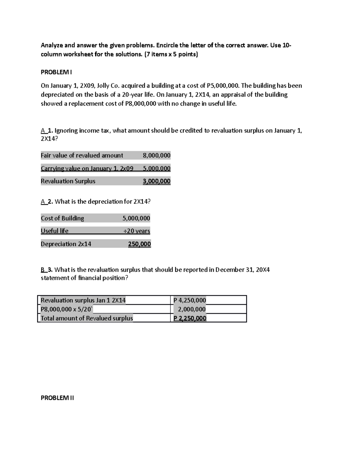 05 Task Performance 1 - Analyze and answer the given problems. Encircle ...