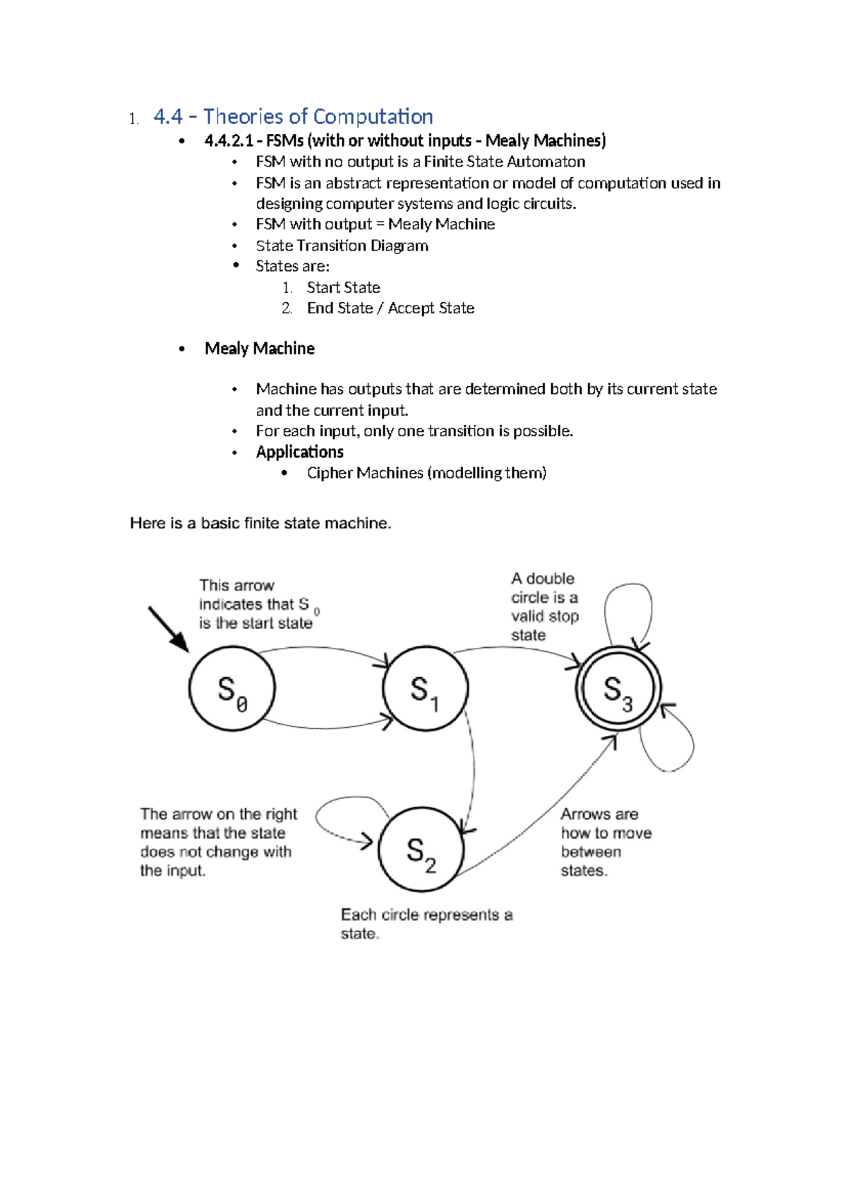 4 Theories of Computation - 1. 4 – Theories of Computation 4.4.2 - FSMs ...
