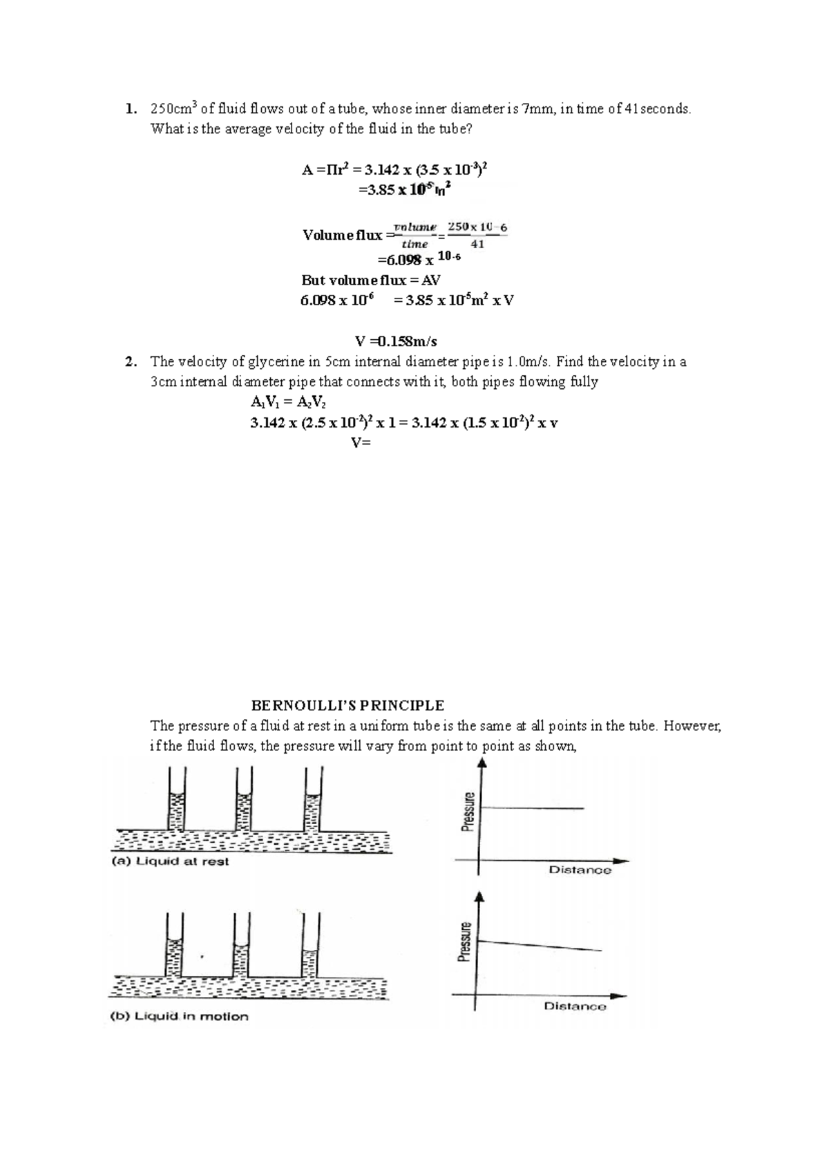 Physics-class 2 notes part-12 - m = 10 - 250cm 3 of fluid flows out of ...