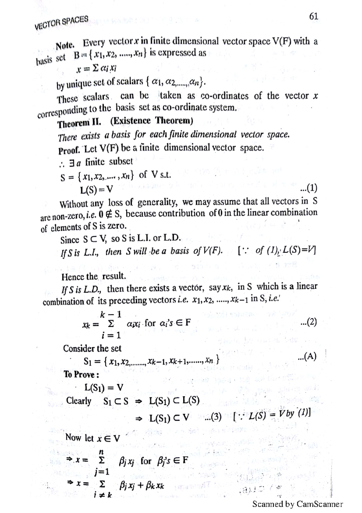 Vector Space 1ST SEM CSE - Mathematics-I - Studocu