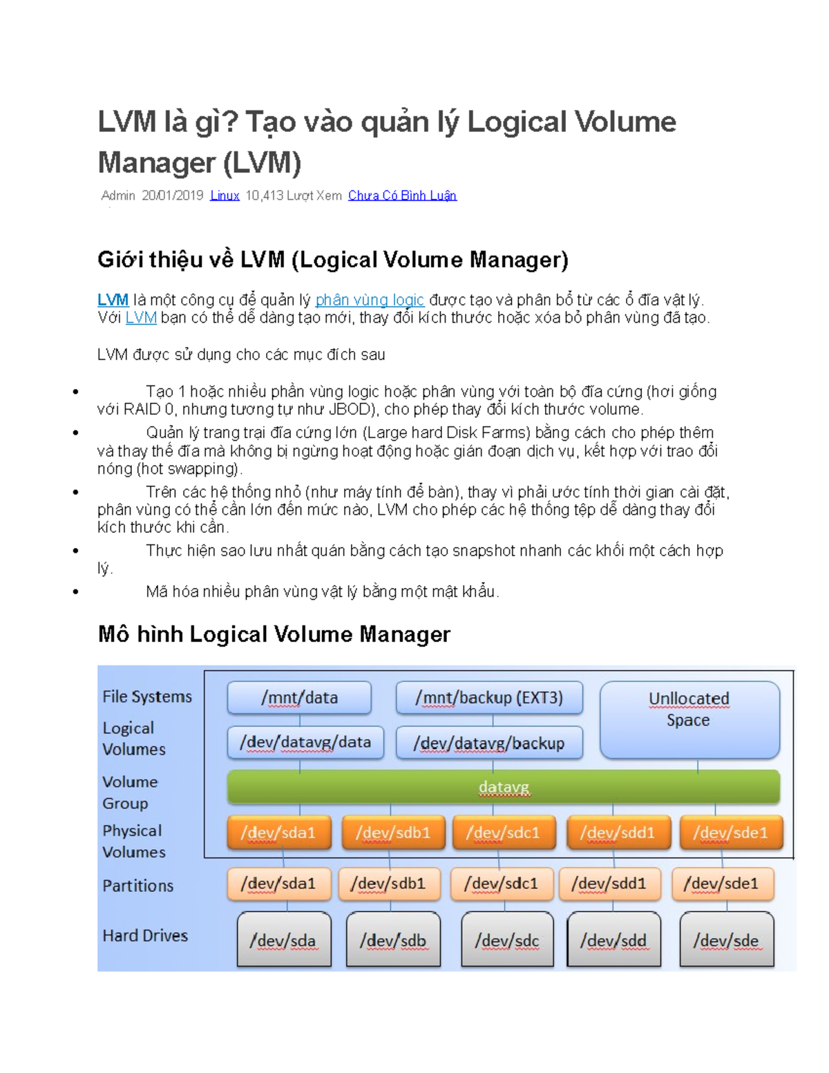 LVM là gì - windows server - LVM là gì? Tạo vào quản lý Logical Volume Manager (LVM) Admin - Studocu
