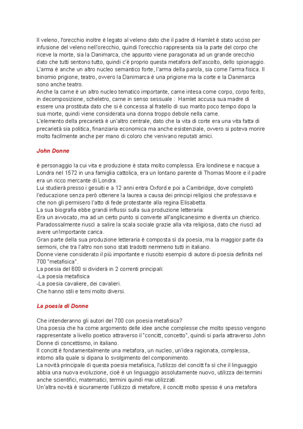 LETTERATURA INGLESE - Il veleno, l'orecchio inoltre è legato al veleno ...