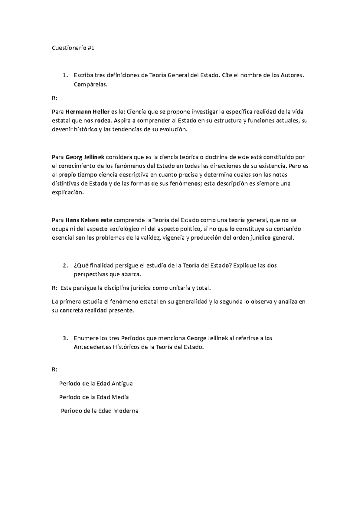 Molina Allison ^N1 cuestionario - Cuestionario # 1. Escriba tres ...