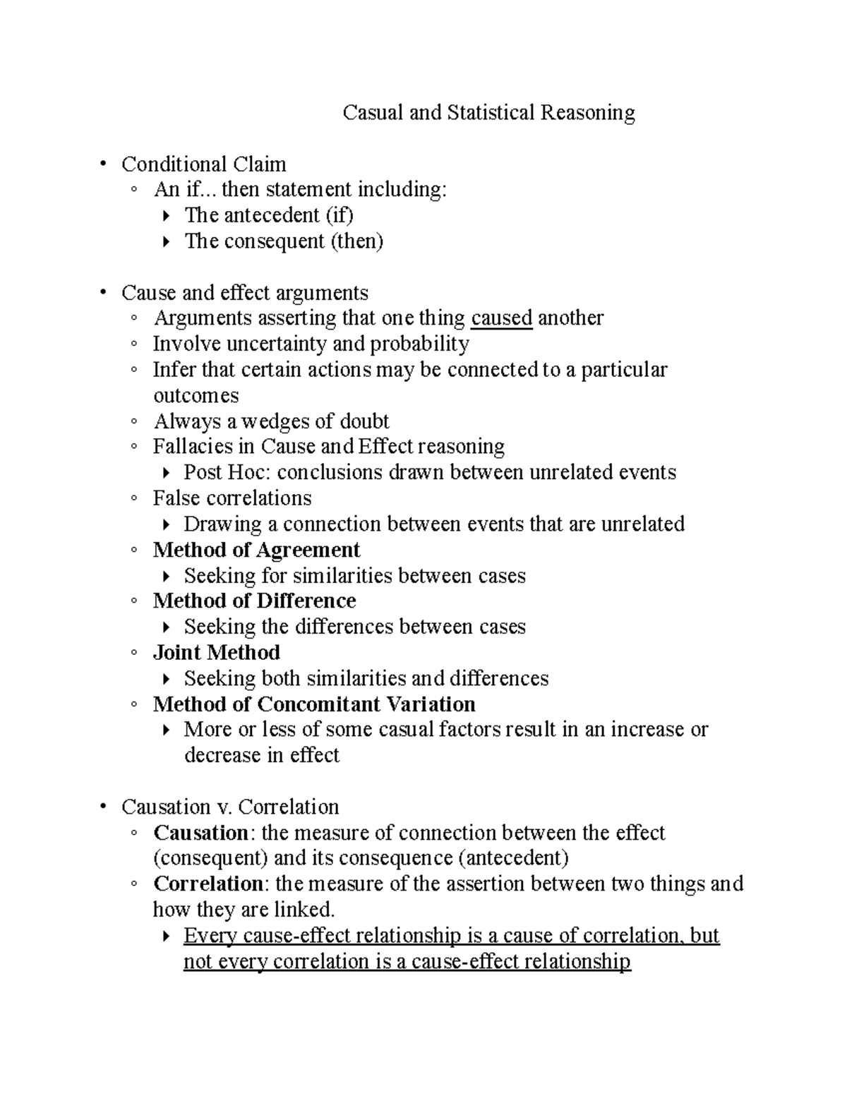 Causal and Statistical Reasonig - Casual and Statistical Reasoning ...