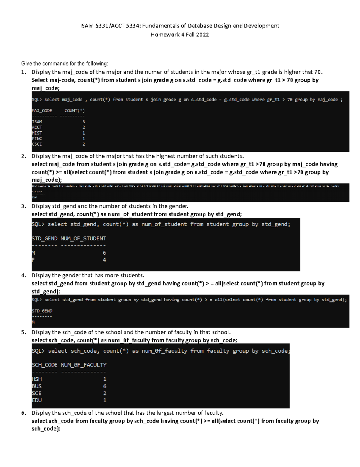 ISAM5331 5333 p- Homework - ISAM 5331/ACCT 5334: Fundamentals of Database Design and Development ...