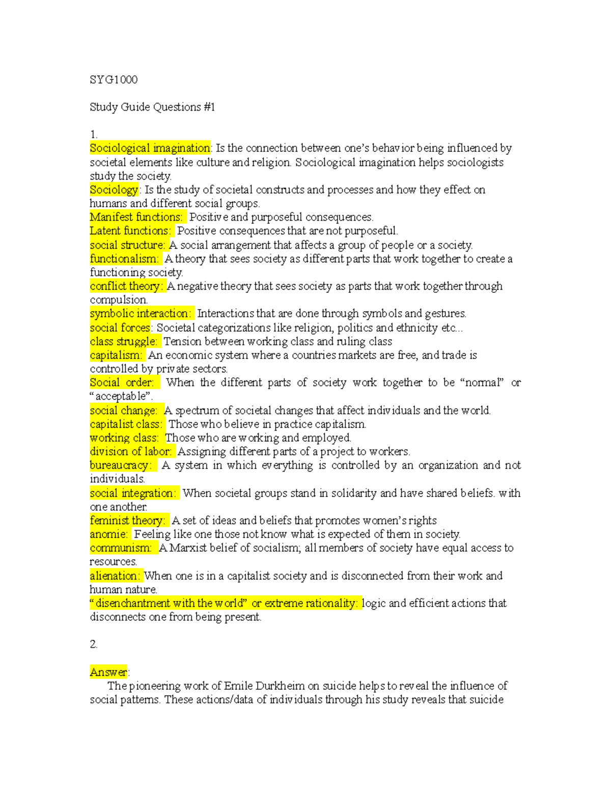 SYG1000 Study Guide Questions #1 .docx (completed) - SYG Study Guide ...