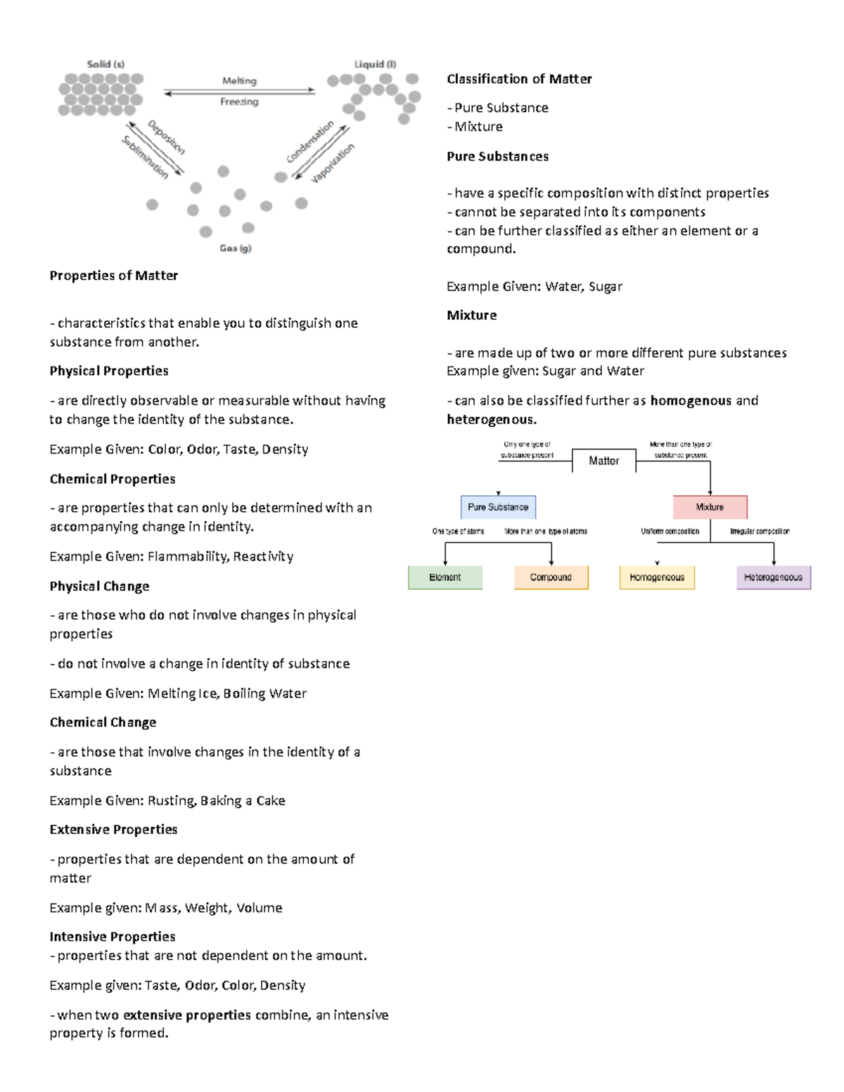 Properties of Matter - This is from the subject gen chem1 - Properties ...