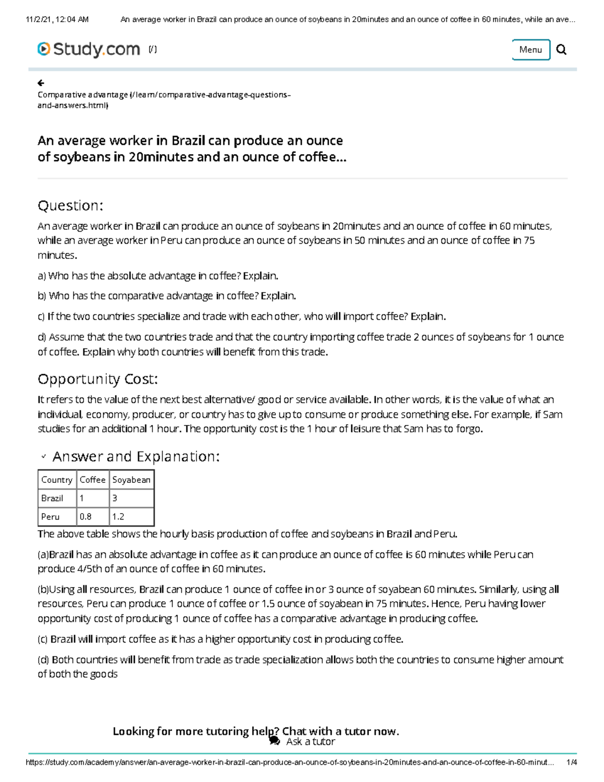 Anaver~1 - chegg solutions - Comparative advantage (/learn/comparative ...