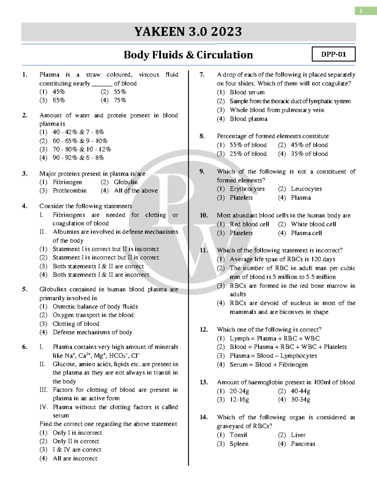 5 6309596125087139357 - 1 YAKEEN 3 2023 Body Fluids & Circulation ...