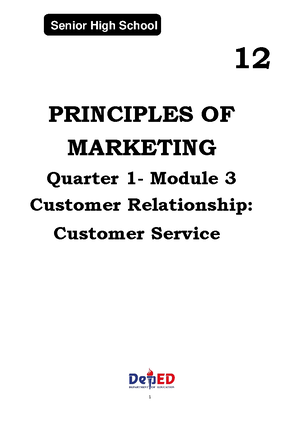 6 Q1 Marketing - 12 PRINCIPLES OF MARKETING Quarter 1 - Module 6 The Marketing Strategies Senior ...