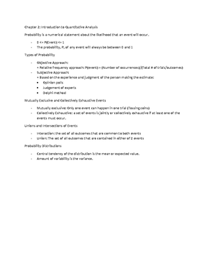 ISOM 201 Class 3 Intro to Quantitative Analysis - Quantitative Analysis for Management ...